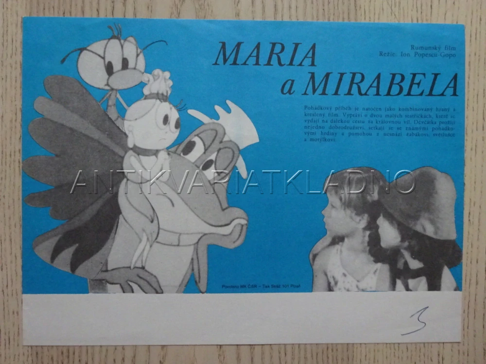 MARIA A MIRABELA, FILMOVÝ LETÁK | Antikvariát Kladno Mareš
